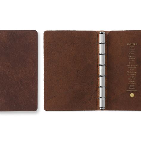 Plotter Pueblo 6 Ring Leather Binder Mini Size Brown Atlas Stationers