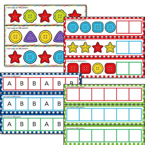 Patterns Pre Kpreschool Math Centers Lifeovercs