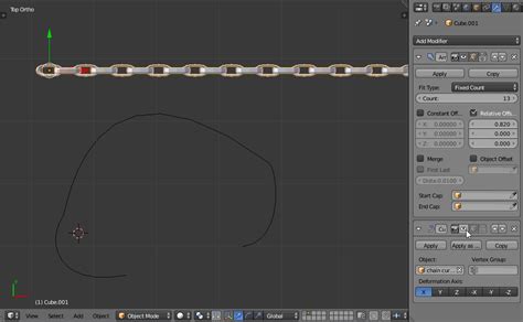 Modifiers How Do I Stop My Chain Distorting Along A Curve Blender