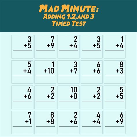 Free Printable Mad Minute Subtraction Worksheets Worksheets Template Free