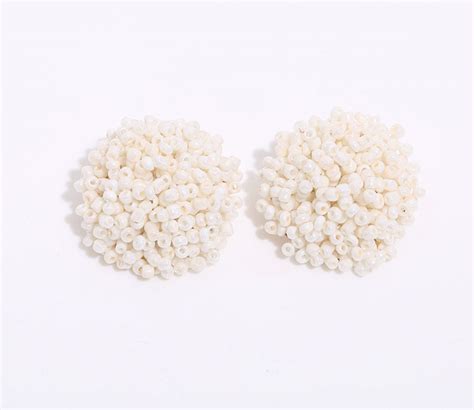 Обеци Мъниста Слонова кост Фръцла