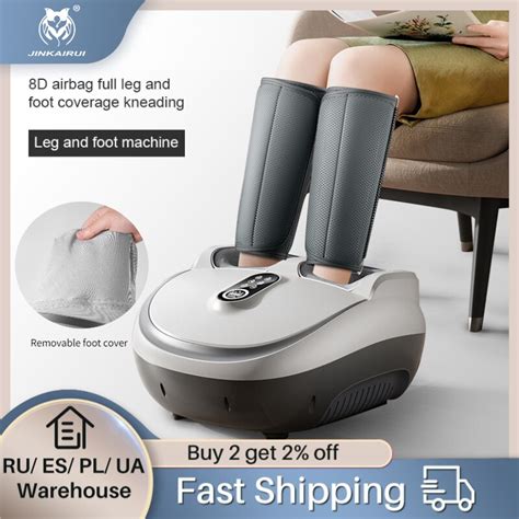 발목마사지기 휴대용 발목 온열안마기 전기 발 마사지 기계 8d 에어백 건강 관리를 위한 반죽 롤러 적외선 티몬