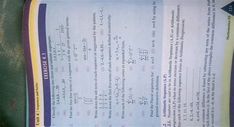 write down the nth term of each sequence as suggested by the pattern