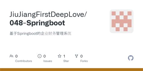 Github Jiujiangfirstdeeplove Springboot Springboot