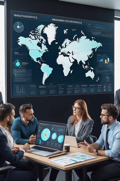 Person Explaining Infographics Raster Presentation On Board With Info