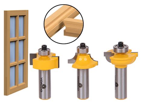 Door And Window Glass Door And Window Glass Door Router Bits 3 Pc Round Over Bead Set W 12