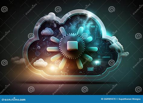 Cloud Computing Technology Concept Background Digital Illustration