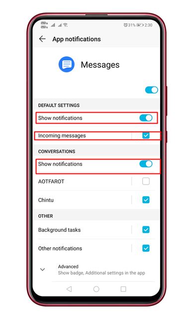 how to fix messaging sound not working on android