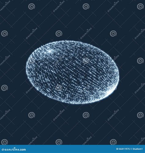 Ellipsoid Consisting Of Points Connection Structure 3d Grid Design