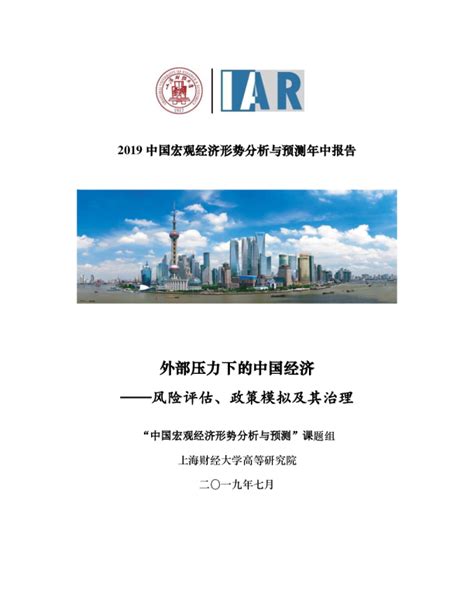 2019 中国宏观经济形势分析与预测年中报告：外部压力下的中国经济——风险评估、政策模拟及其治理