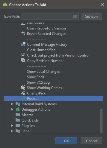 How To Display Push Button Of Git On Android Studio 3 3 1 Toolbar