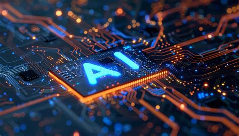 Glowing Chip With AI Letters Concept Of Artificial Intelligence Technology By AI Generated