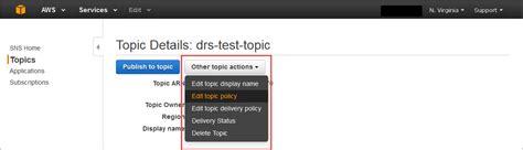 Create An SNS Topic Dash Replenishment Service