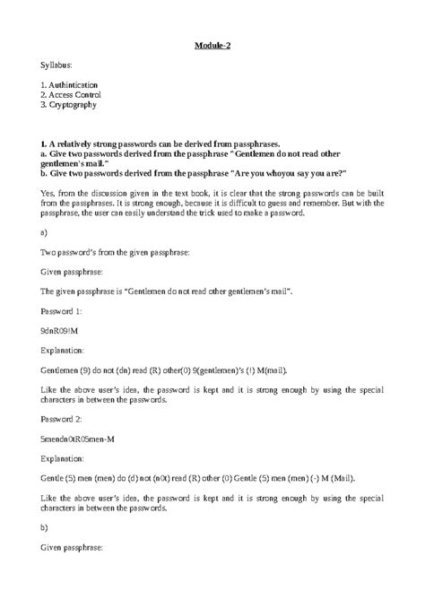 Module 2 Ques Lecture Notes Module Syllabus Authintication Access