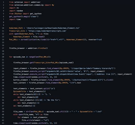 Huberman Lab Podcast Transcript Extraction Data Scraping Lucino Garcia