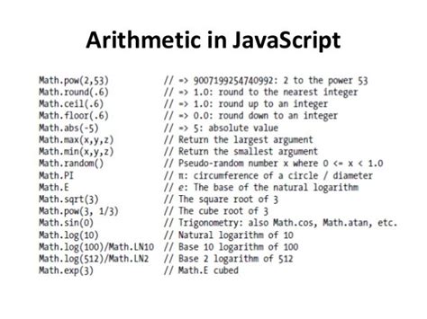 Javascript Arithmetic In Javascript