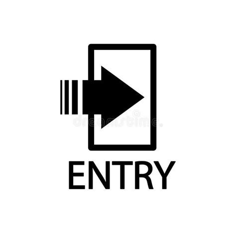 Door Entry Icon Arrow On The Door Vector Illustration Stock Image Stock Vector Illustration