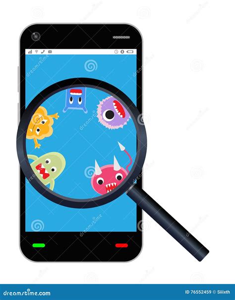 Smartphone Detected A Virus Stock Vector Illustration Of Data Scan 76552459