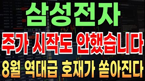삼성전자 주가전망 주가 시작도 안했다 8월 역대급 호재 삼성전자 삼성전자주가 삼성전자목표가 삼성전자주가전망 Youtube