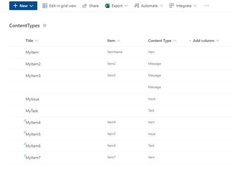 Setting Content Types On SharePoint List Items