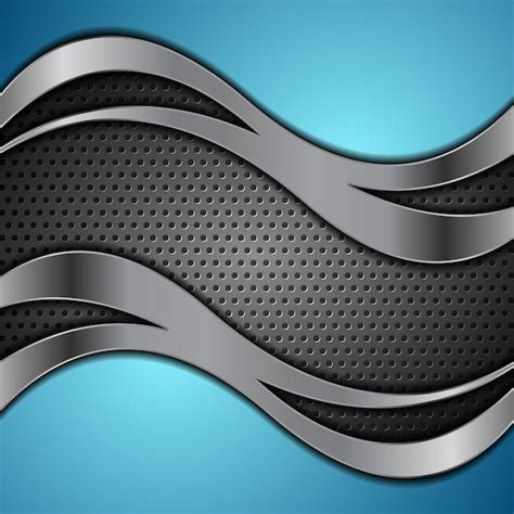 Premium Vector Dark Metallic Tech Wavy Abstract Background