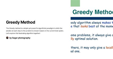 Greedy Method