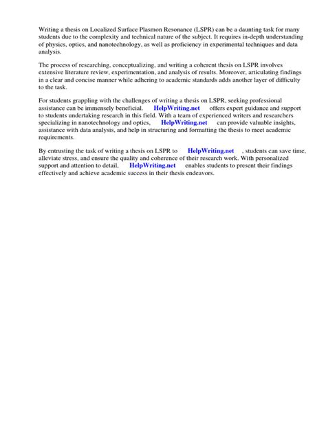 Localized Surface Plasmon Resonance Thesis Pdf Surface Plasmon Resonance Plasmon