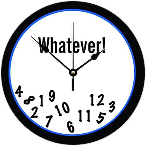 Funny Whatever Wall Clock Black Room Decor T Home