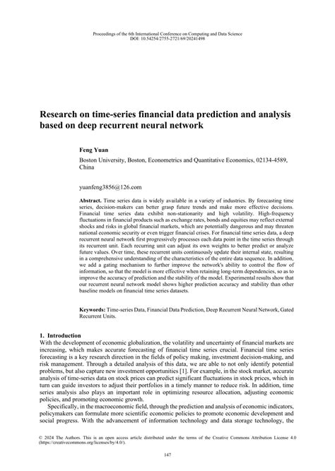 Pdf Research On Time Series Financial Data Prediction And Analysis