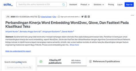 Perbandingan Kinerja Word Embedding Word2vec Glove Dan Fasttext Pada Klasifikasi Teks