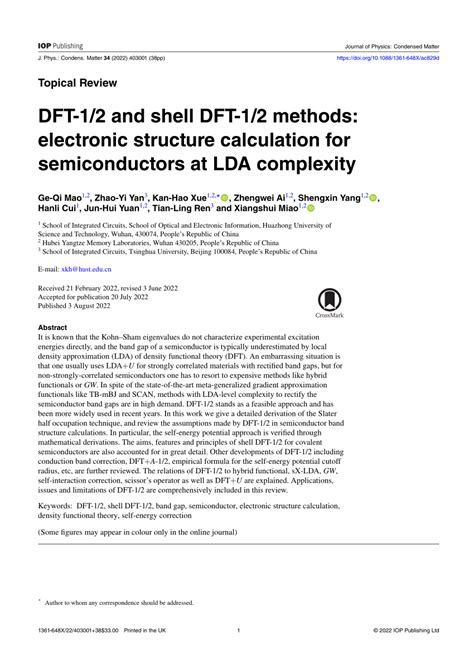 Dft 12 And Shell Dft 12 Methods Electronic Structure Calculation For