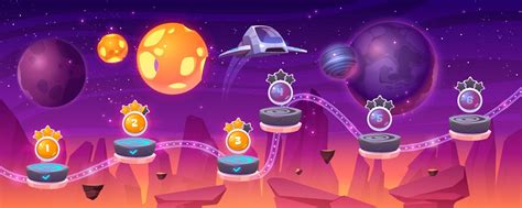 Space Game Level Map Spaceship And Alien Planets 15434251 Vector Art At Vecteezy