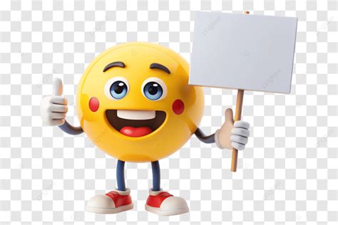쾌활한 표정과 엄지손가락 제스처로 빈 현수막을 들고 있는 귀여운 이모티콘 이모티콘 엄지손가락 빈 기호 Png 일러스트 및 이미지 에 대한 무료 다운로드 Pngtree