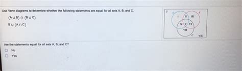 Solved U 1 Ii Use Venn Diagrams To Determine Whether The