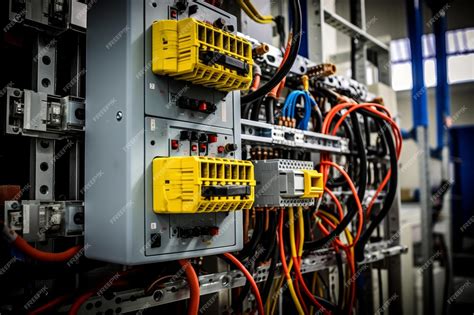A Ground Fault Interrupter Installed In An Industrial Setting Surrounded By A Maze Of Conduits
