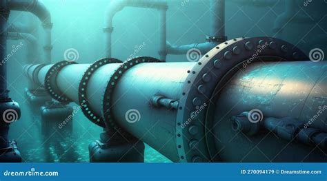 Underwater Gas Or Oil Pipeline Industrial Energy Production Stock Image Image Of Refinery
