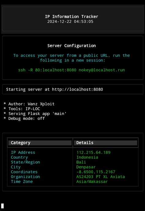 Github Wanzxploitip Loc A Simple Tool To Track Location Information
