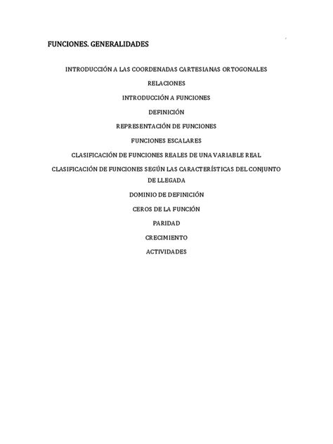 Funciones Pdf Sistema De Coordenadas Cartesianas Función