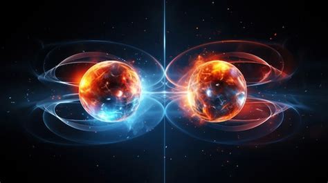 Premium Photo Scientific Concept Of Depicting The Fusion Of Two Atoms Scifi Background Quantum