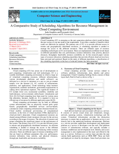 Pdf A Comparative Study Of Scheduling Algorithms For Resource