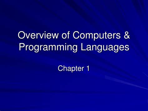 PPT Overview Of Computers Programming Languages PowerPoint