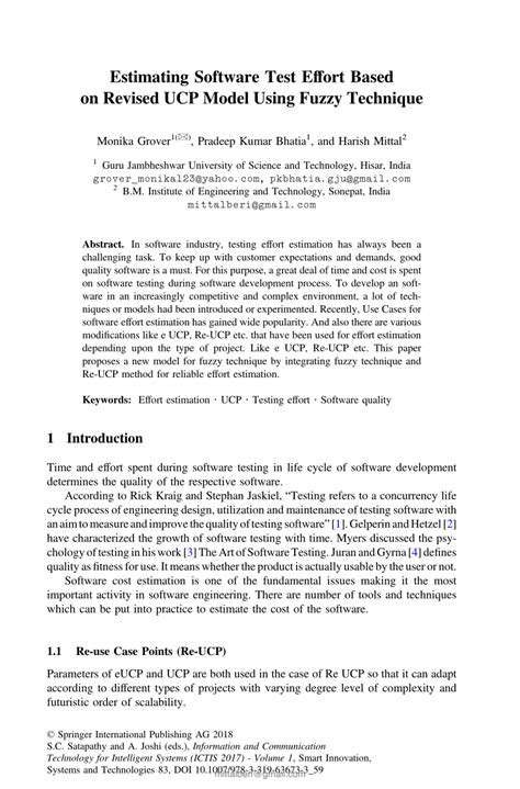 Pdf Estimating Software Test Effort Based On Revised Ucp Model Using Fuzzy Technique