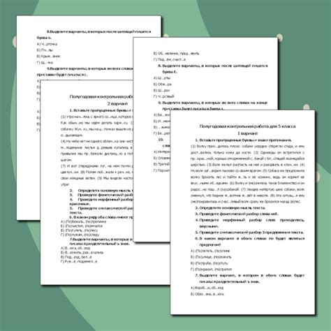 Полугодовая контрольная работа по русскому языку для 5 класса контрольная работа за 1 полугодие