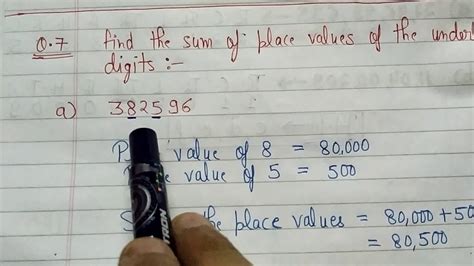 comparing values of underlined digits
