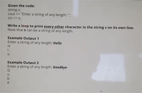 Solved Given The Code String S Cout