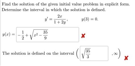 Solved Find The Solution Of The Given Initial Value Problem Chegg Com