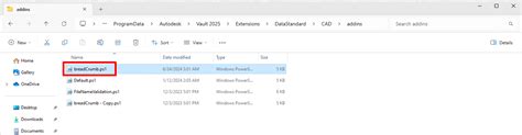 在 Inventor 中使用 Vault Data Standard 时，新保存文档文件的建议文件路径为空