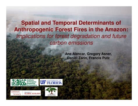 Spatial And Temporal Determinants Of Anthropogenic Forest Fires In The Amazon Pdf Geography