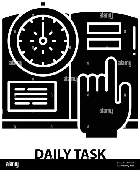 Daily Task Icon Black Vector Sign With Editable Strokes Concept