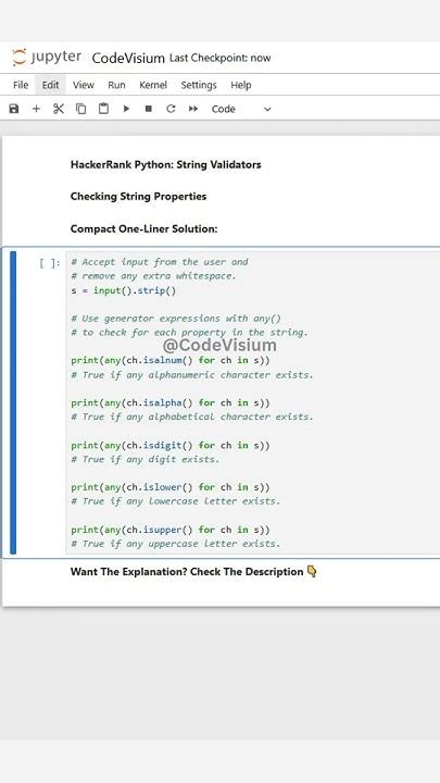 Python String Validators One Liner Approach For Checking String Properties Oneliner String